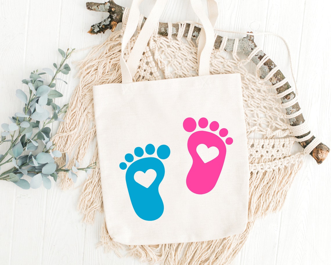 Baby Footprint SVG: Pink or Blue Feet, Monogram Cut File (digital ...