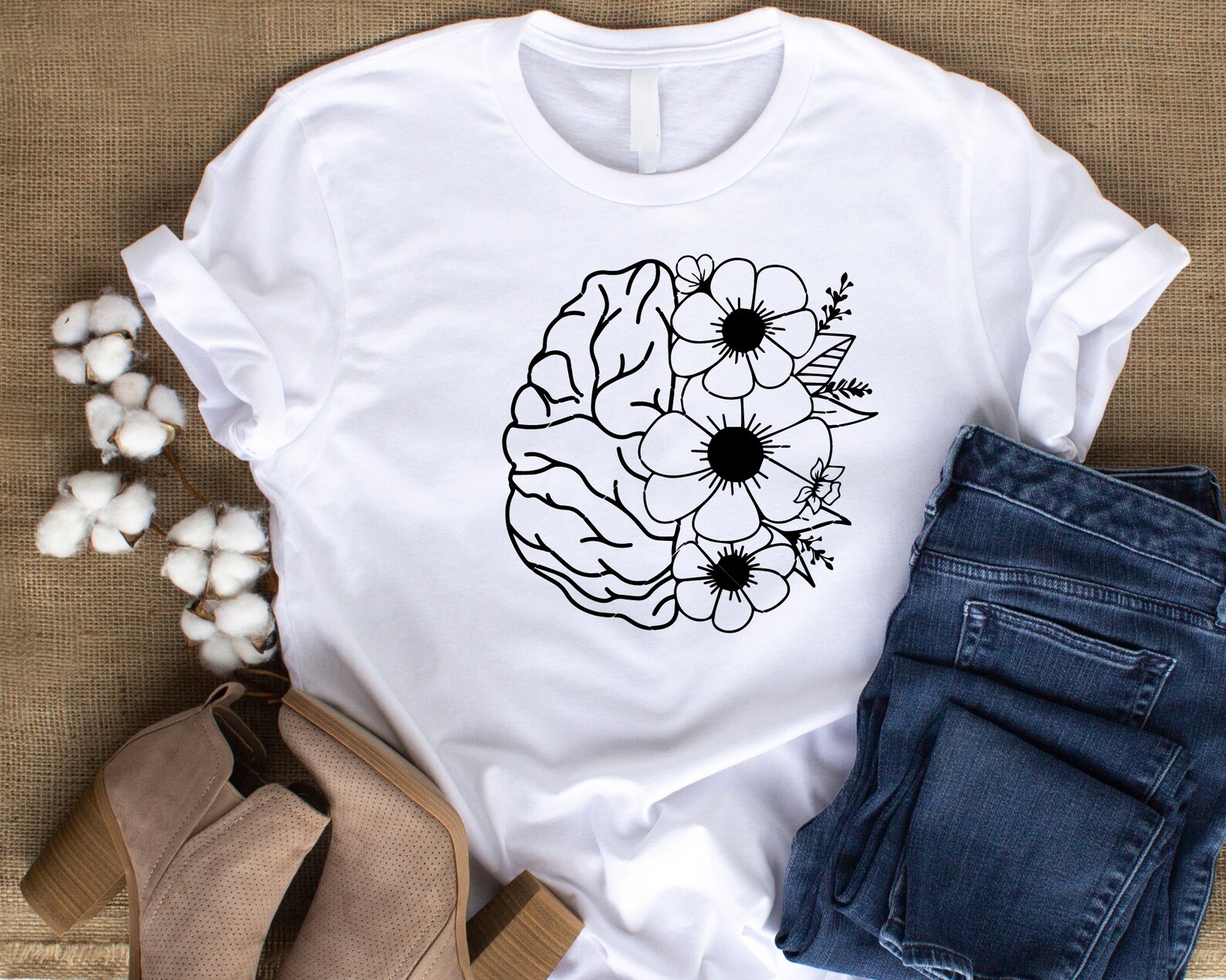 Brain Svg Bundle, Medical Svg, Floral Brain Svg, Flower Brain Svg ...