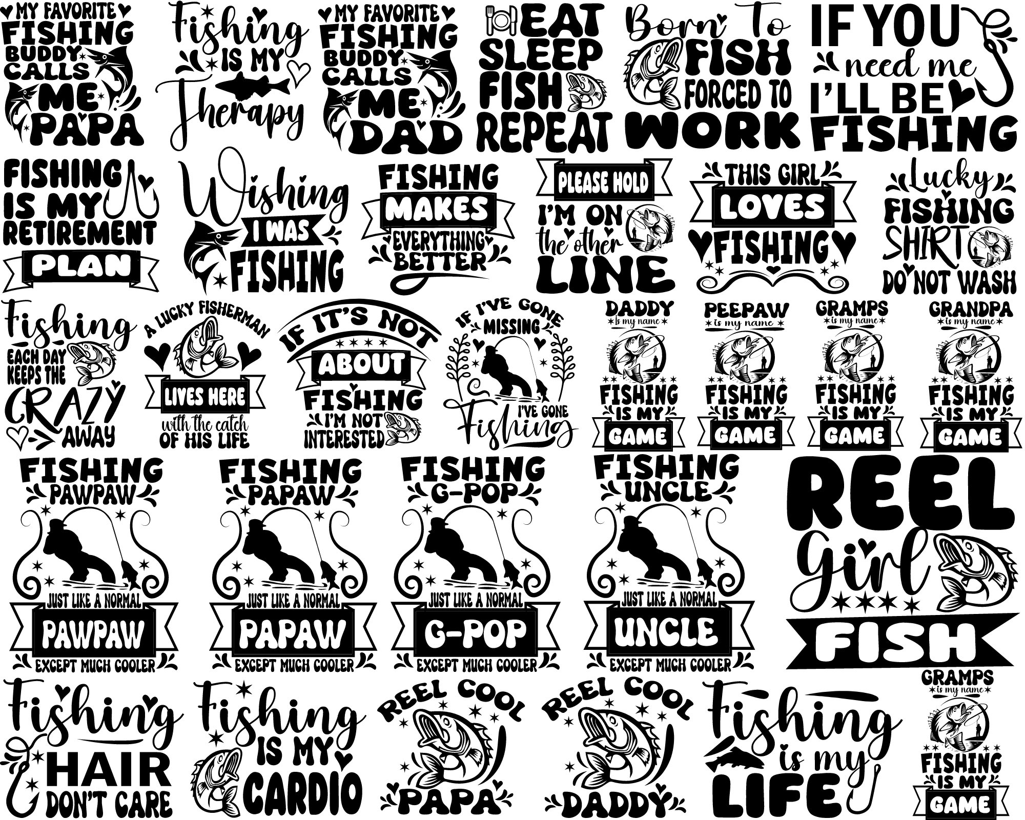 Fishing SVG Bundle: Fishing Quotes Svg, Fishing Lure Svg, Tropical Fish ...