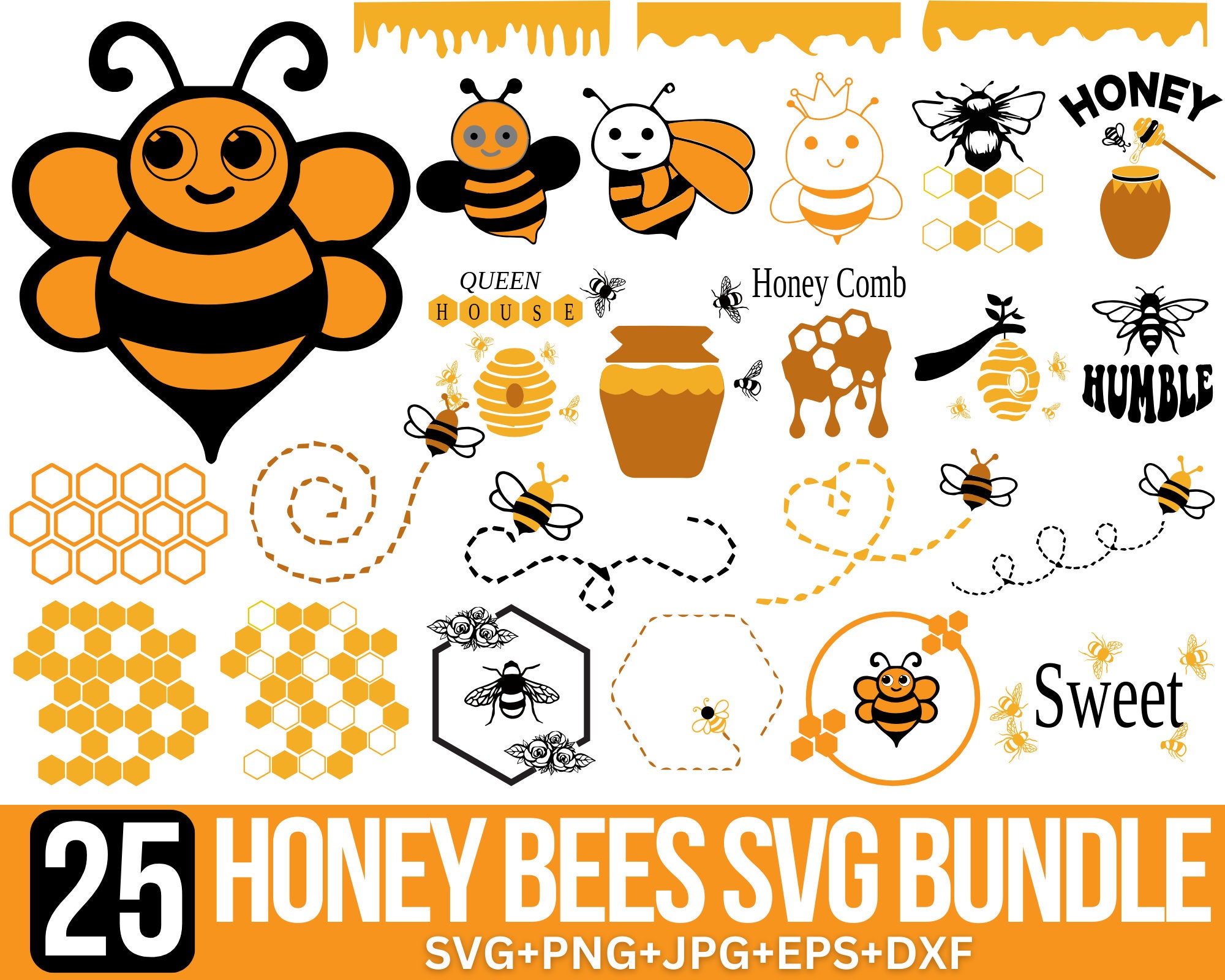 Bee Svg Bundle Bee Svg Bee Png Honeycomb Svg Bee Hive Svg - Etsy