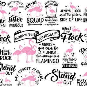 Flamingo SVG Bundle: Funny Flamingo Quotes, Summer Clipart, Flamingo ...