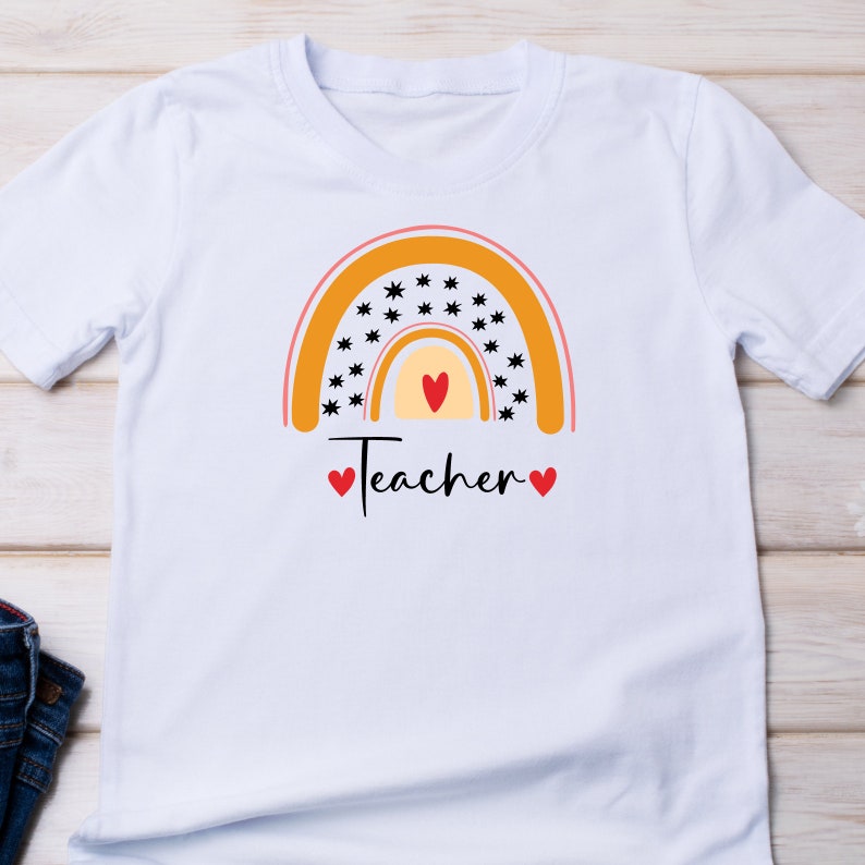 Teacher Rainbow SVG Bundle: Boho Designs, Cricut & Silhouette Cut Files ...
