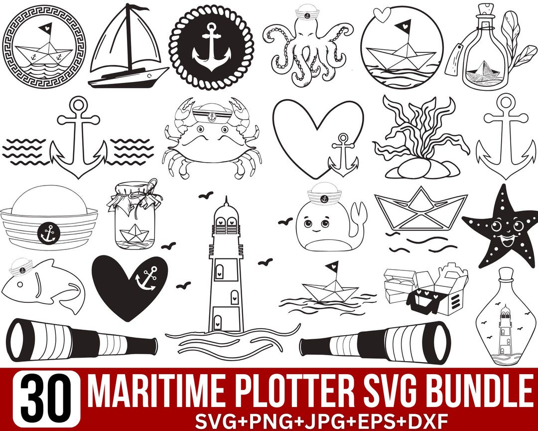 German Nautical SVG Bundle: Maritime Lighthouse Svg, Maritime Plotter ...