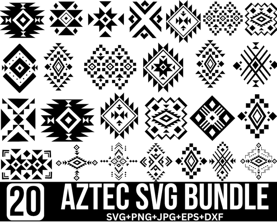 Aztec SVG Bundle: Southwestern Tribal Patterns, Aztec Pattern Svg ...