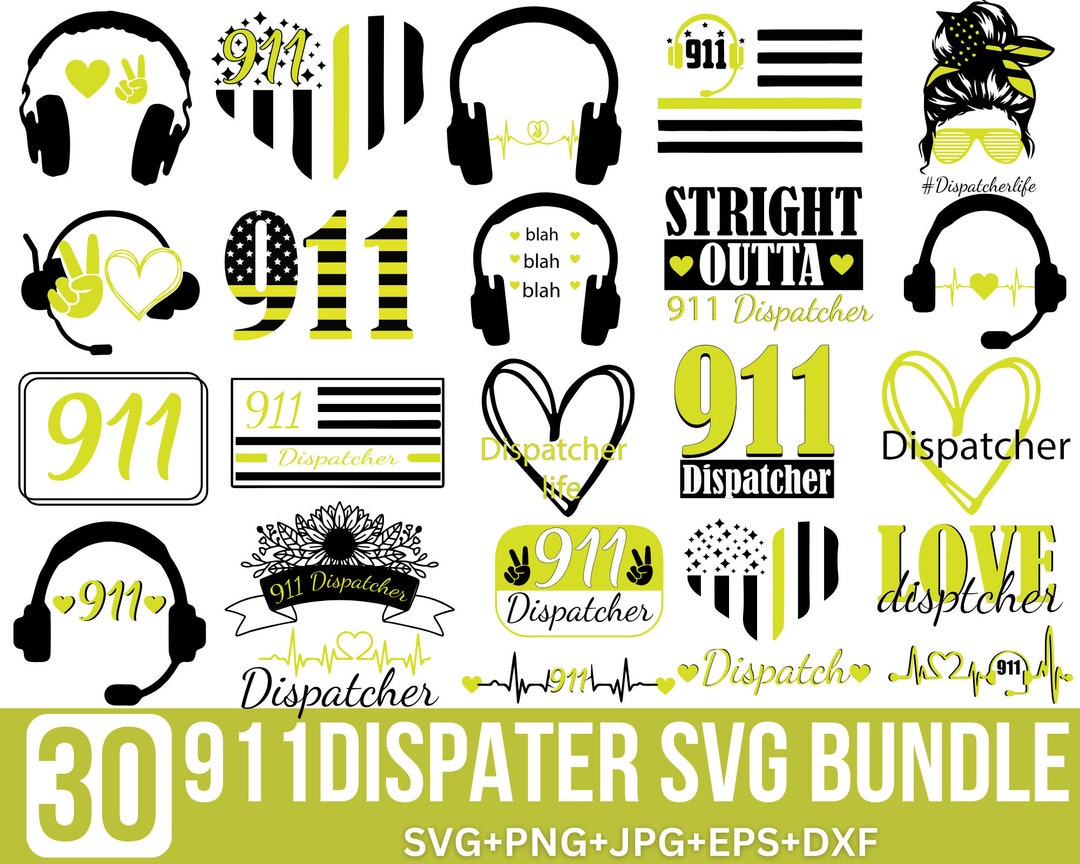 911 Dispatcher Svg Bundle, Dispatcher Png, 911 Dispatch, Distressed ...