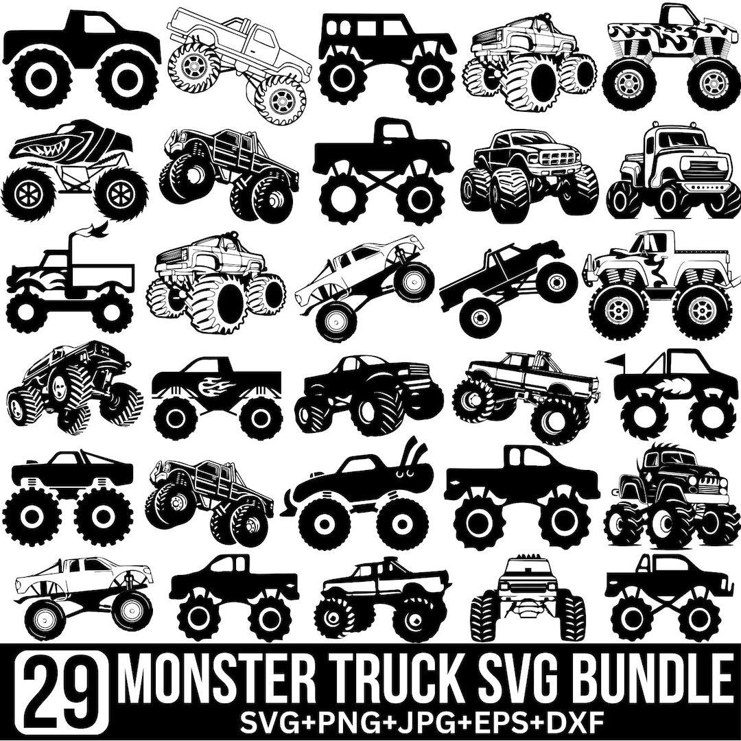 Monster Truck SVG PNG Bundle, Transportation Clipart, off Road Svg, Car ...