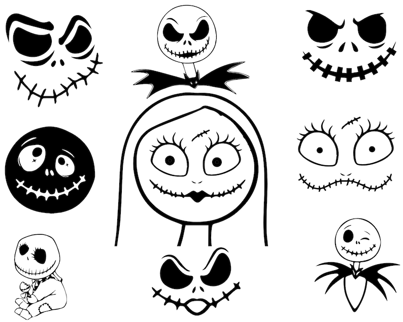 Nightmare Svg Bundle, Jack Skellington Svg, Jack and Sally Svg, Mega ...