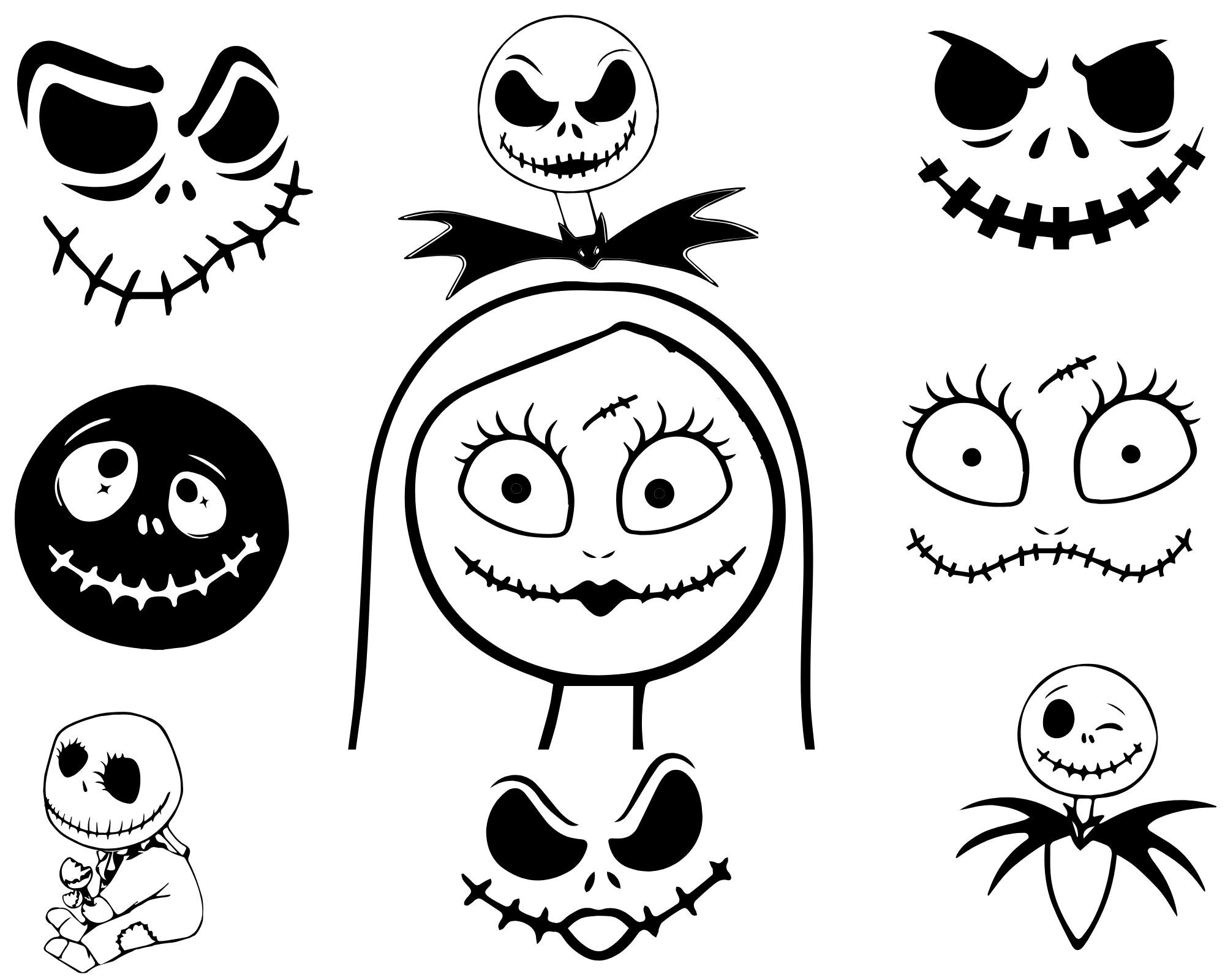 Nightmare Svg Bundle, Jack Skellington Svg, Jack and Sally Svg, Jack ...