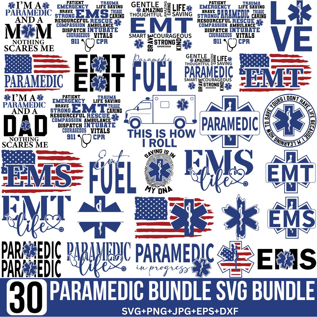 Paramedic SVG Bundle: EMT Svg, EMS Life Svg, Ambulance Emblem, Medical ...