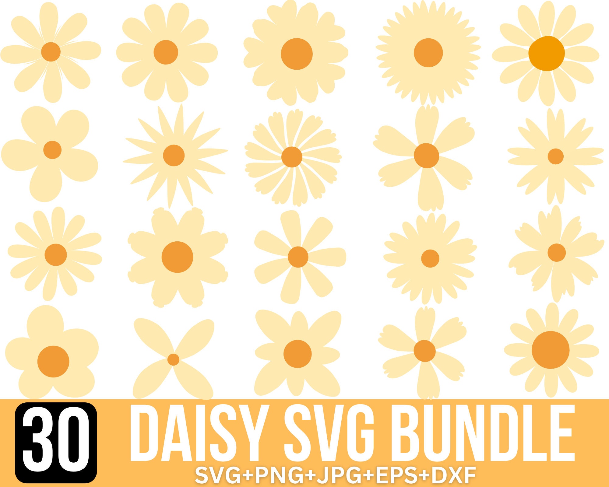 Daisy SVG Bundle Daisy Flower Svg Floral SVG Vector Cut - Etsy