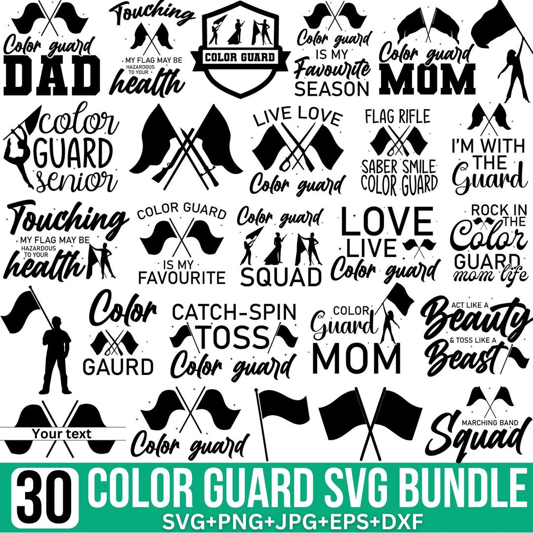 Color Guard Svg Bundle, Color Guard Flag, Marching Band Svg, Color ...
