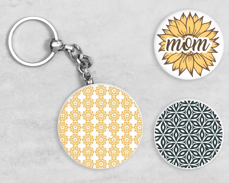 Round Keychain SVG Bundle: Teacher, Mom, Dad Design, Key Ring Svg ...