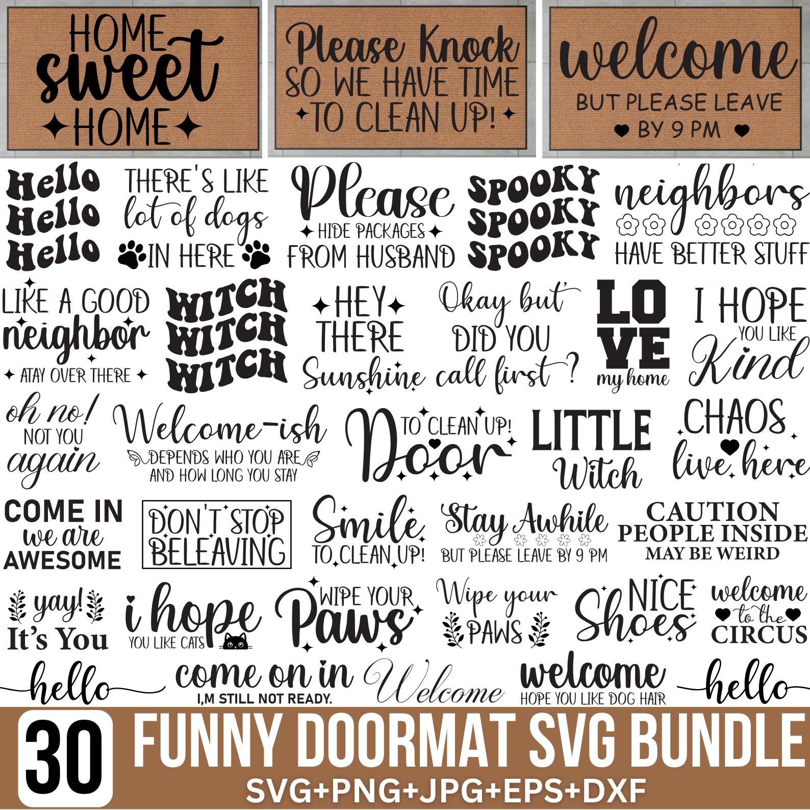 Funny Doormat Svg Png Bundle, Doormat Svg, Welcome Sign Svg, Mat Quotes ...