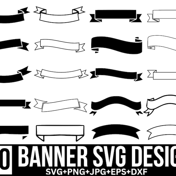 Ribbon Banner Svg - Etsy