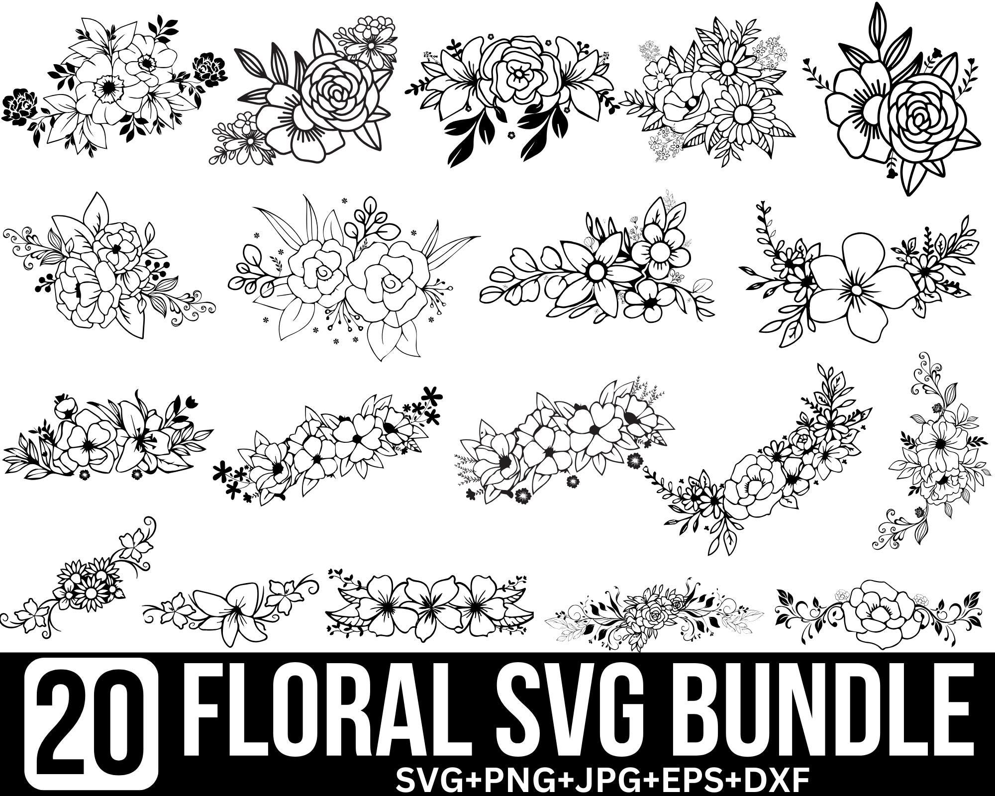 Floral Arrangements Svg Bundle, Floral SVG, Wreath Svg, Flower Svg ...