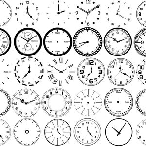 Clock Face Svg Bundle, Clock Svg, Modern Clock Face Svg, Watch Face Svg ...