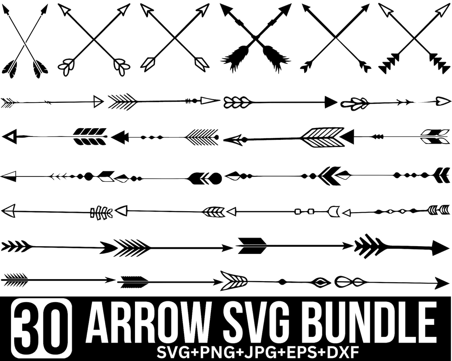 Arrows SVG Bundle, Arrow SVG, Bow Svg, Hand Drawn Arrows Svg, Arrow ...