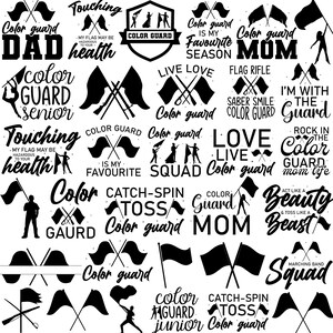 Color Guard Svg Bundle, Color Guard Flag, Marching Band Svg, Color ...