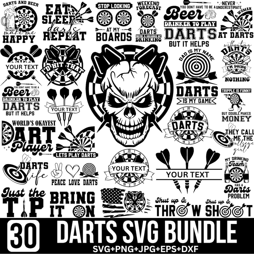 Darts Svg Bundle, Dart Quotes Svg, Dart Player Svg, Dart Board Svg ...