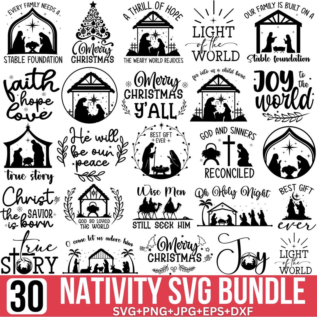 Nativity Svg Bundle, Nativity Png, Christmas Svg, Nativity Scene Svg ...