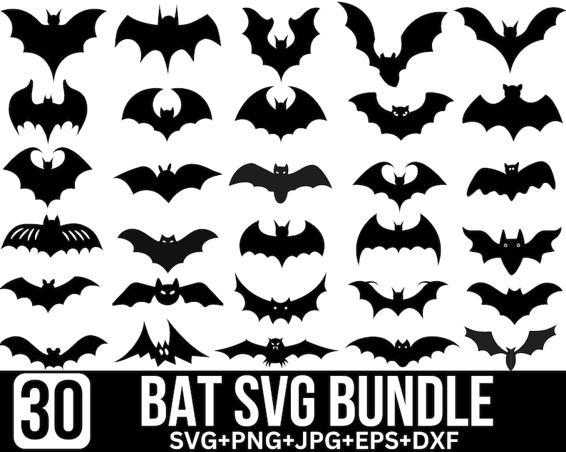 Bat SVG Bundle, Halloween Bat SVG, Cute Bat Svg, Bat Clipart, Halloween ...