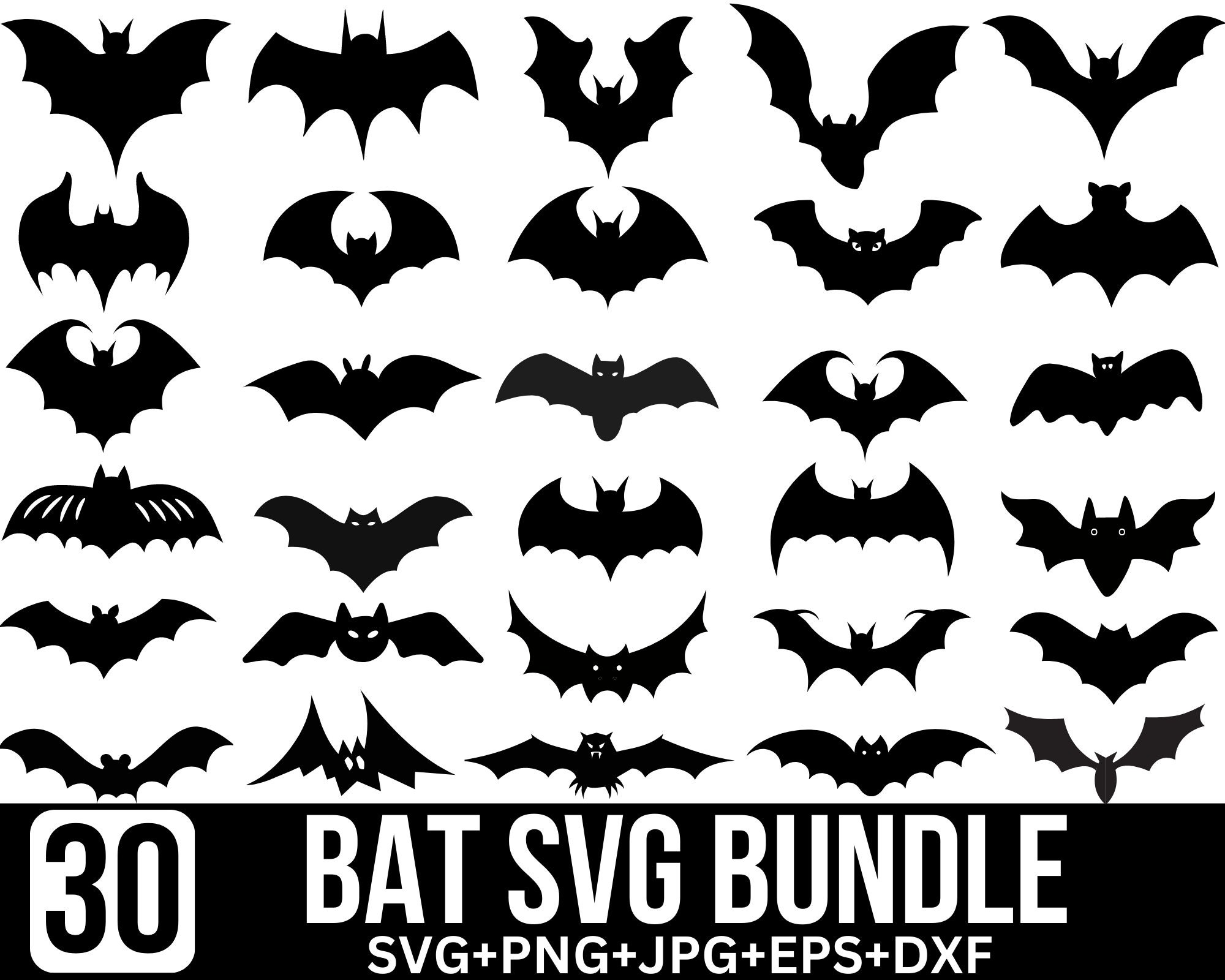 Bat SVG Bundle Halloween Bat SVG Cute Bat Svg Bat Clipart - Etsy UK