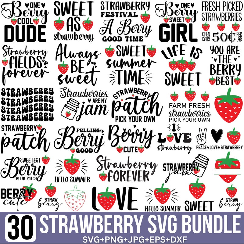 Strawberry Svg - Etsy