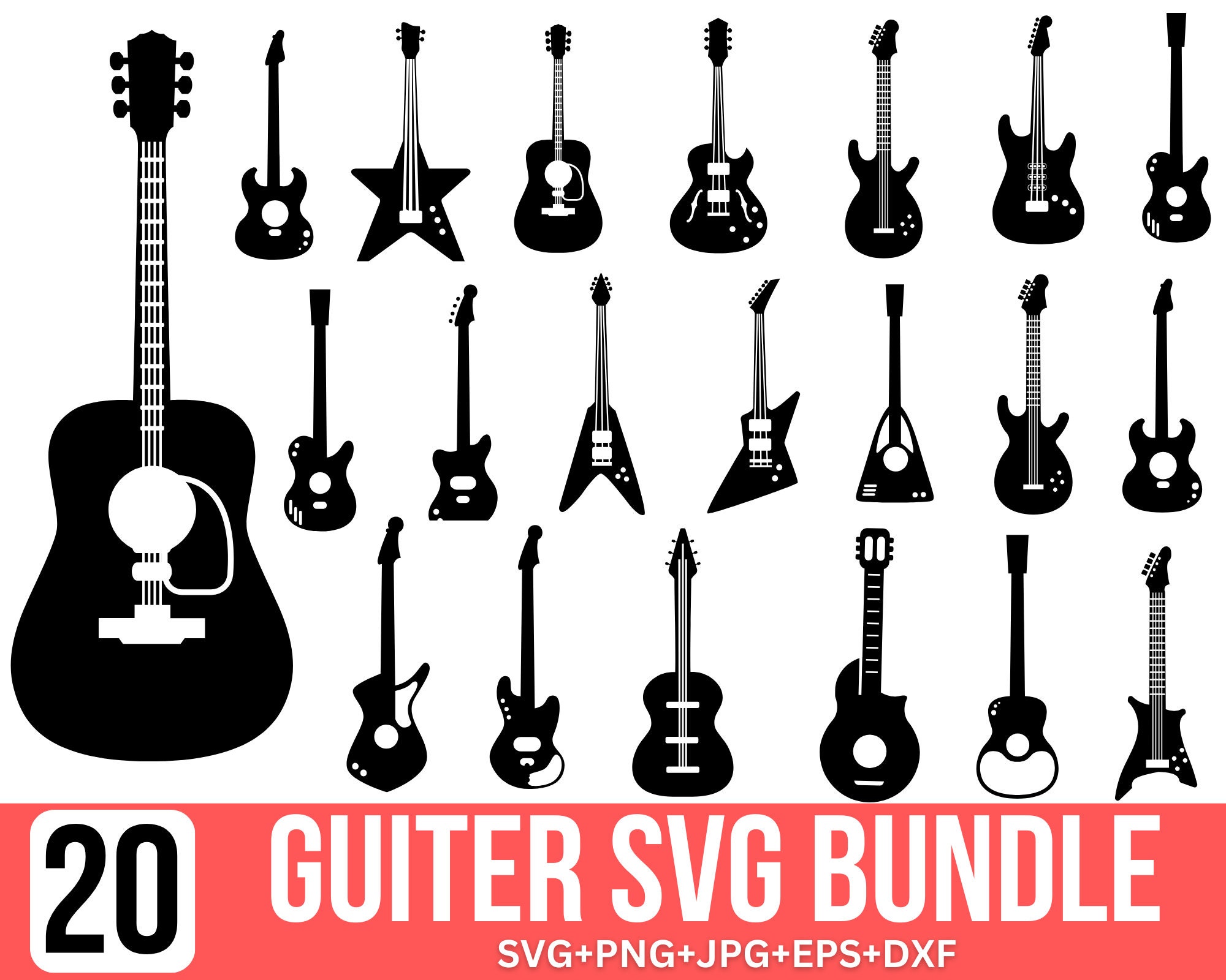 Guitar SVG Bundle Guitar Note Svg Music Svg Electric Guitar - Etsy