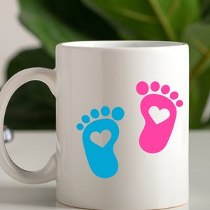 Baby Footprint SVG: Pink or Blue Feet, Monogram Cut File (digital ...