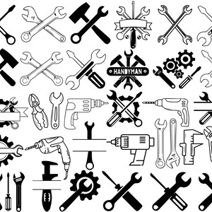 Tools SVG Bundle: Mechanic, Carpenter, Handyman Clipart (digital ...
