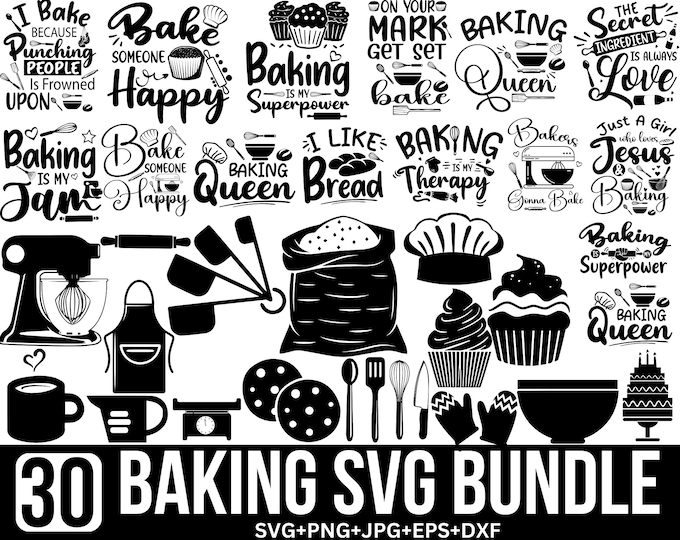 Baking Quotes Svg Bundle, Funny Baking Svg, Baking Queen Svg, Cricut ...