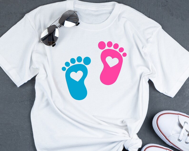 Baby Footprint SVG: Pink or Blue Feet, Monogram Cut File (digital ...