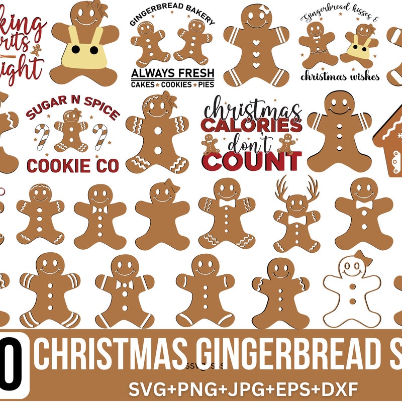 Gingerbread Svg - Etsy