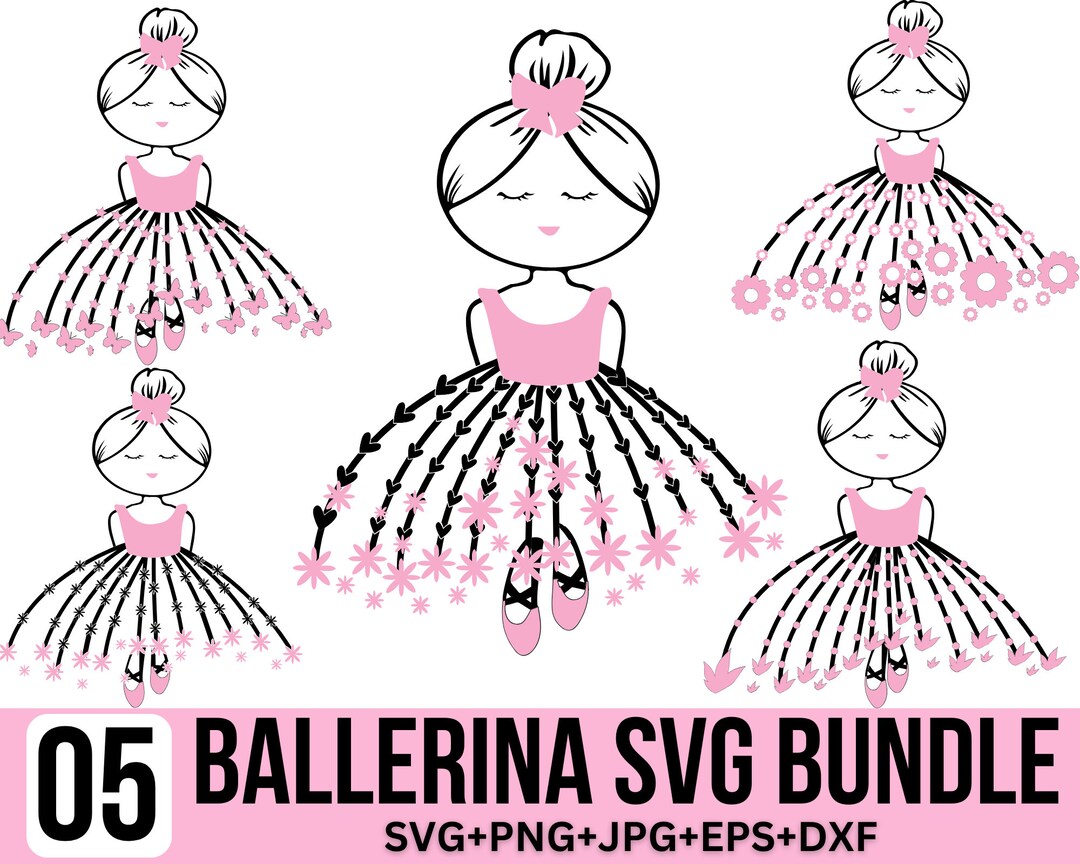 Ballerina SVG Bundle: Little Girl Dancer Cut Files (digital Download ...
