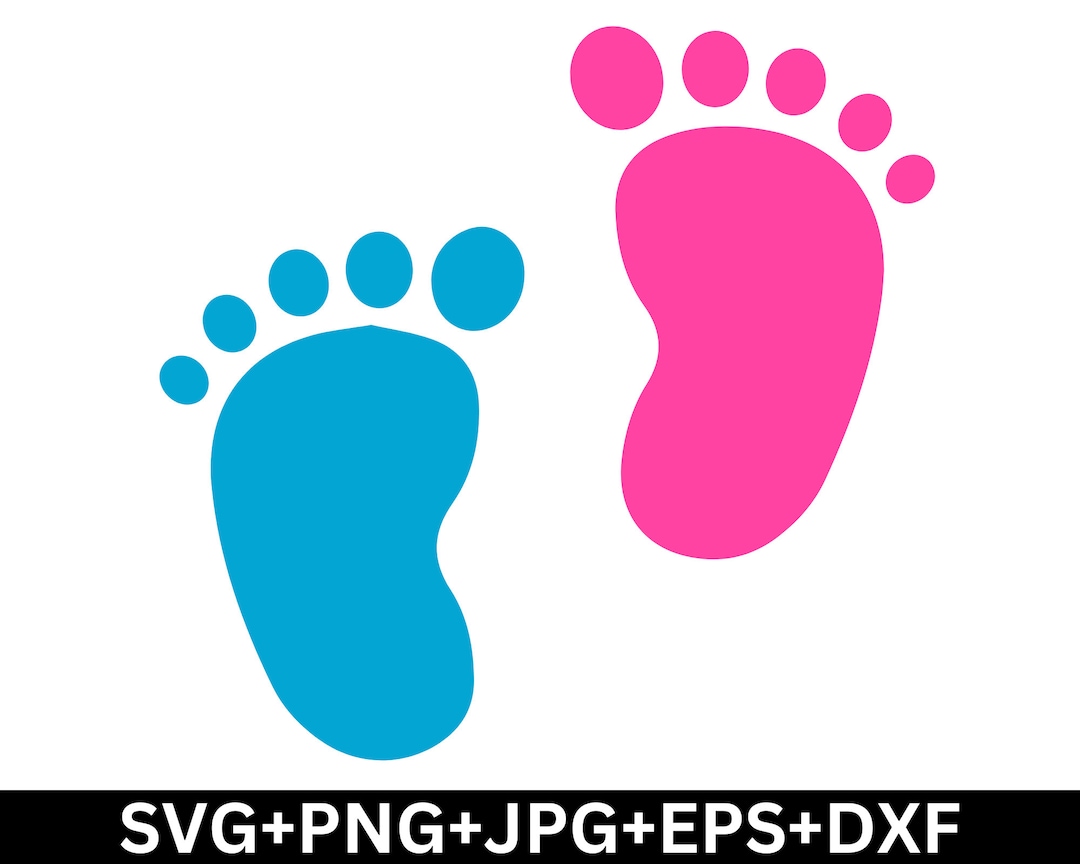 Baby Footprint Svg, Baby Feet SVG, Baby Foot Svg, Pink or Blue Feet Svg ...