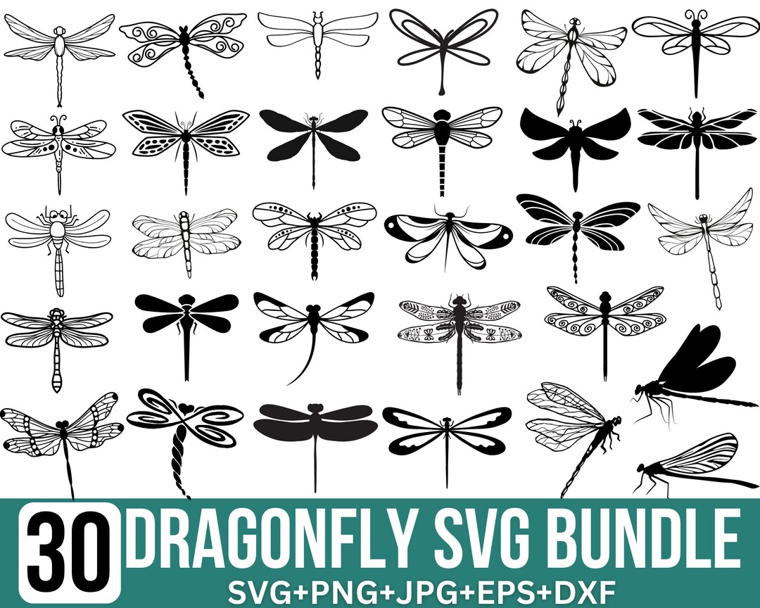 Dragonfly SVG Bundle, Insect Svg, Dragonfly Vector, Dragonflies, Wings ...