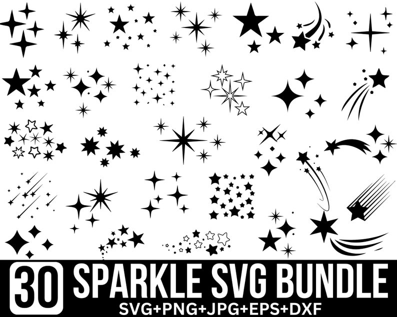 Sparkle Svg Bundle Stars Sparkle Svg Christmas Star Svg - Etsy