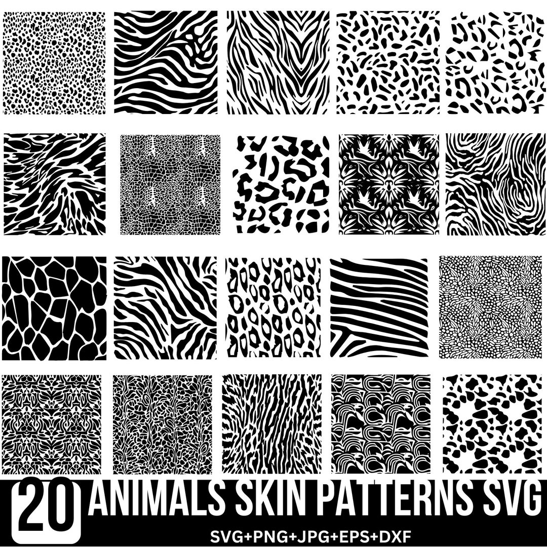 Animal Print Patterns SVG Bundle: Cheetah, Zebra, Leopard (digital ...