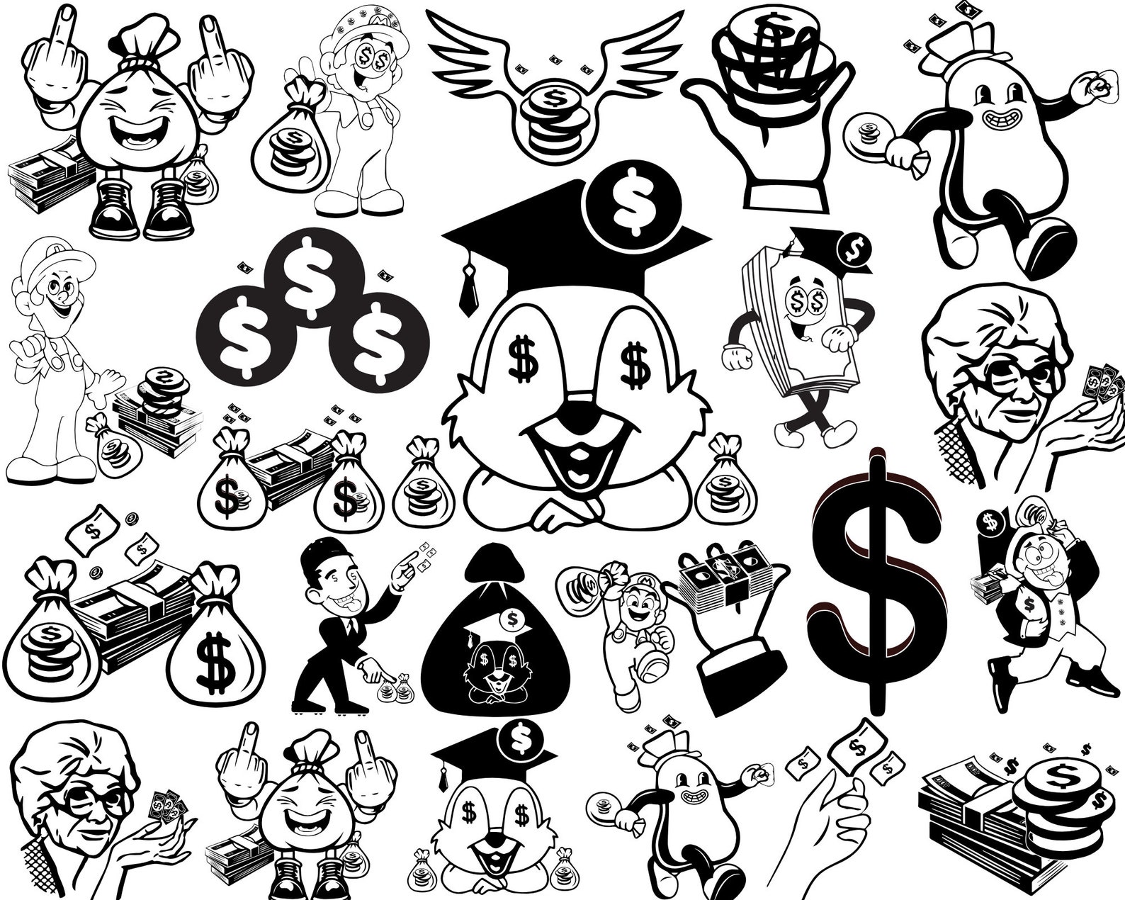 Money Svg Bundle, Wallet Svg, Cash Svg, Money Png, Money Bag Svg, 100 ...