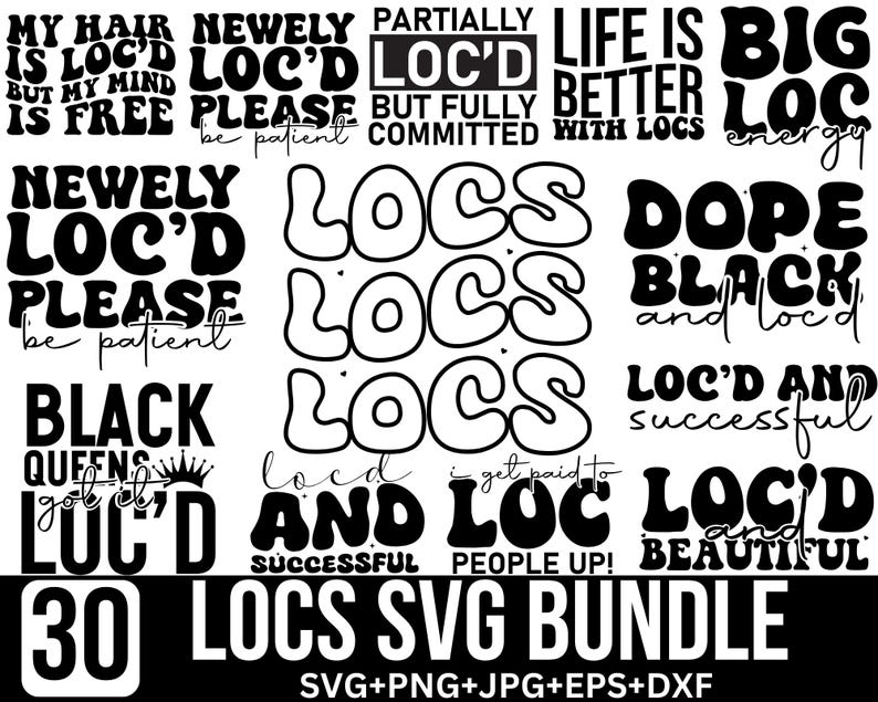 Locs SVG Bundle: Locs and Energy Svg, Black Girl Svg, Loc Queen Svg ...