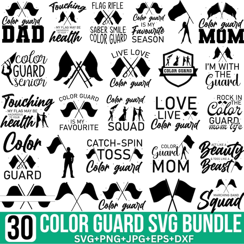 Color Guard Svg Bundle, Color Guard Flag, Color Guard Rifle, Color ...