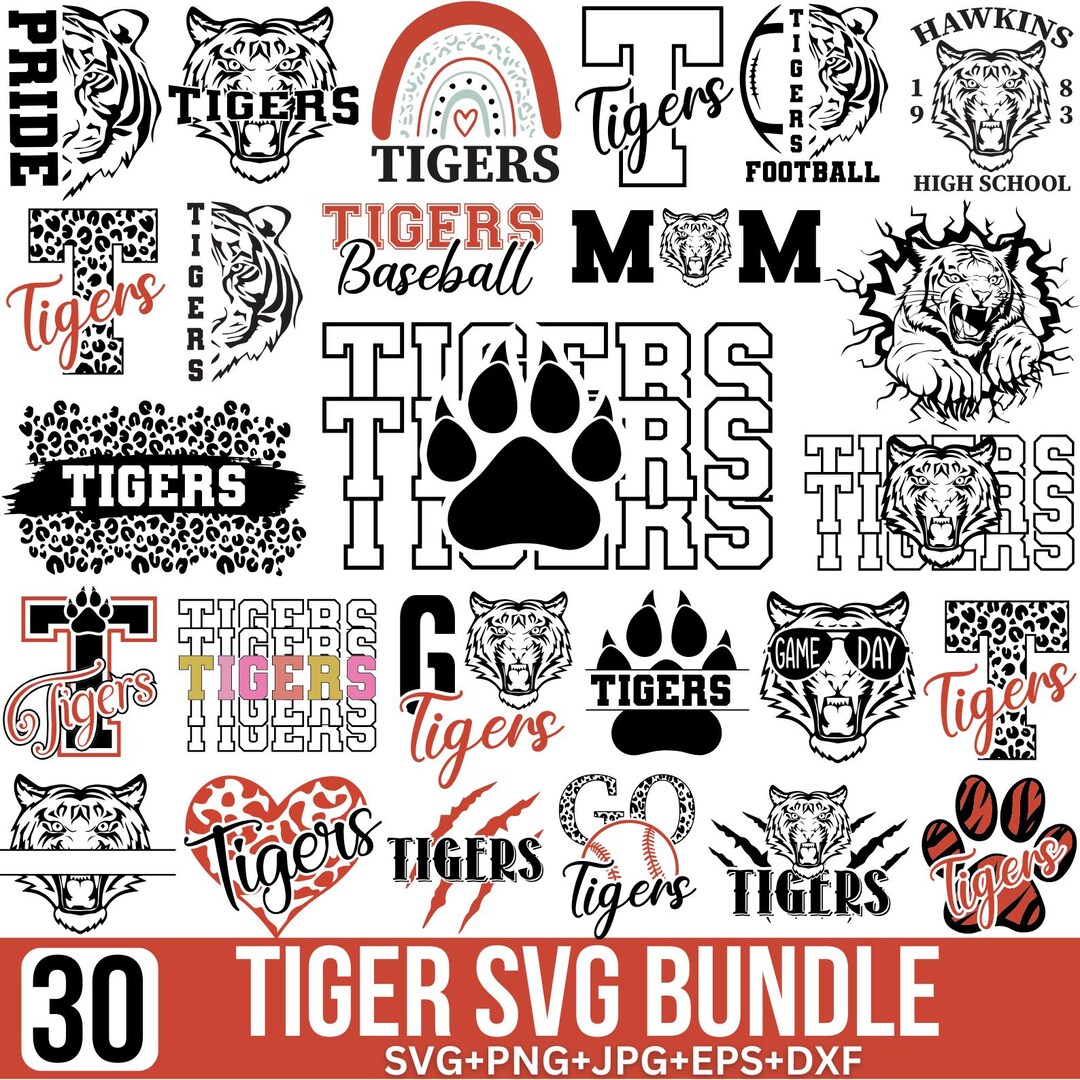 Tigers Svg Bundle, Tigers Football Svg, Tiger Mascot Svg, Calw Tigers ...