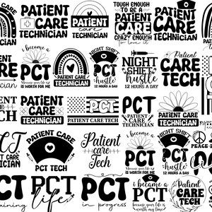 Patient Care Tech SVG Bundle: Healthcare Designs, Pct Svg, Technician ...