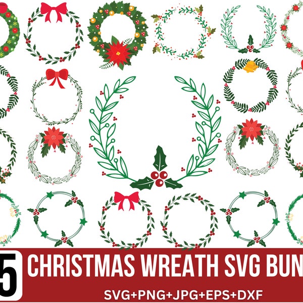 Holly Wreath Svg - Etsy