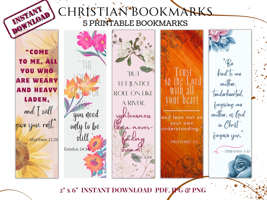 Printable Bible Verse Bookmark Design Digital Bookmark - Etsy