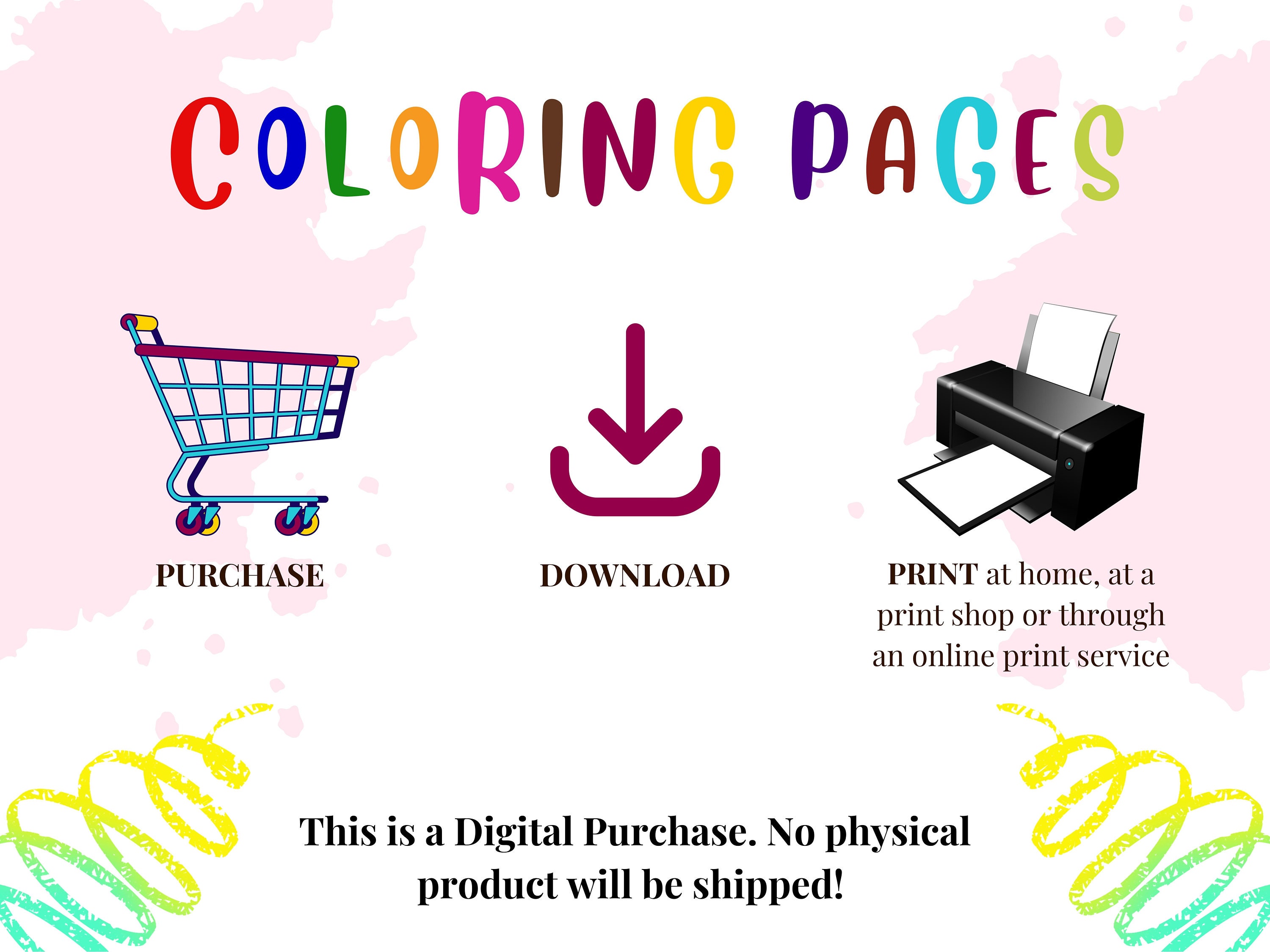 60 Coloring Pages Bundle. Printable Coloring Pages for Kids. - Etsy
