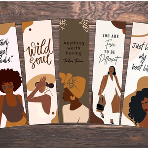 Printable Black Women Bookmark Set. Gift for Her. Set of 5 Bookmarks - Etsy