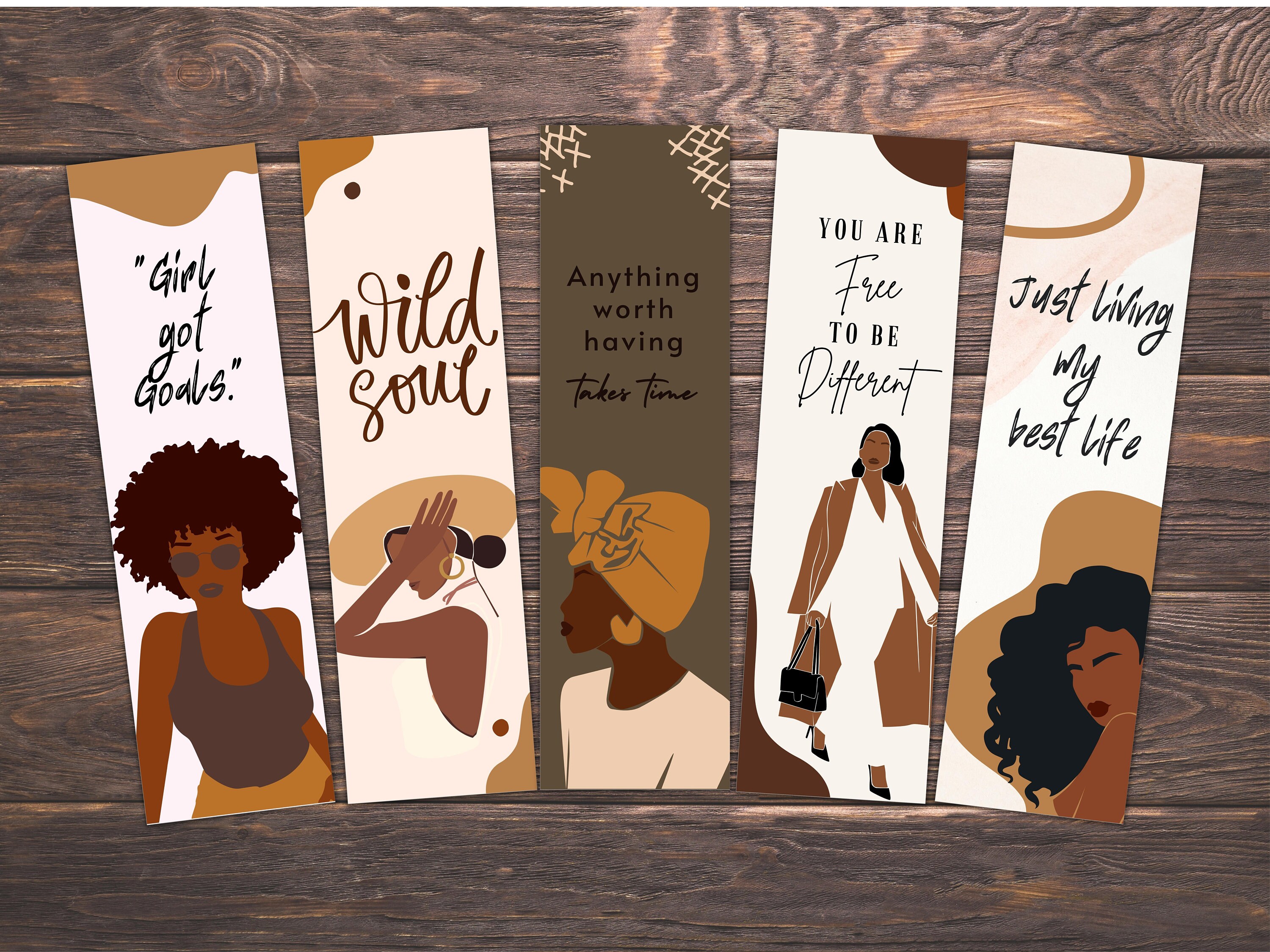 Printable Black Women Bookmark Set. Gift for Her. Set of 5 Bookmarks - Etsy