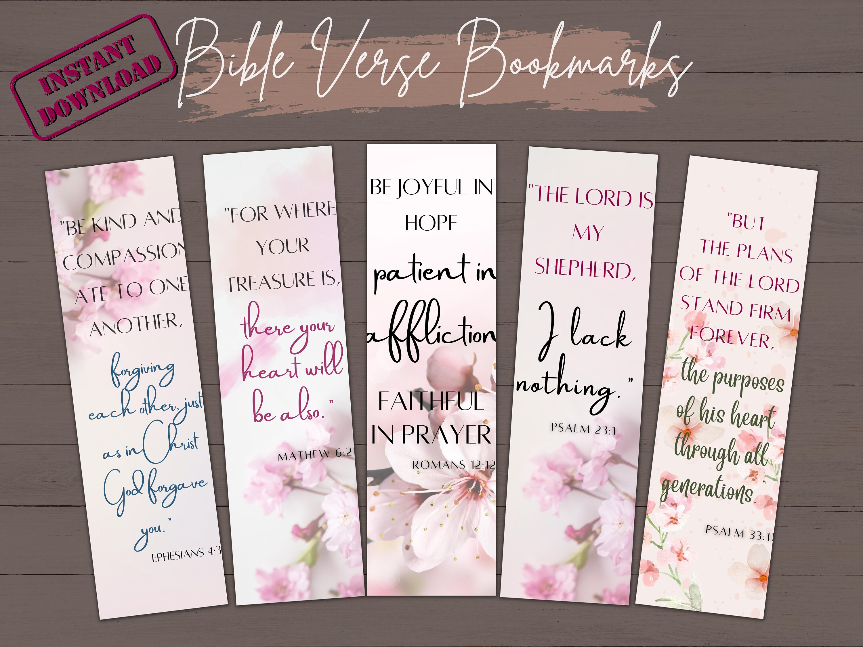 Printable Bible Verse Bookmark Design Digital Bookmark - Etsy