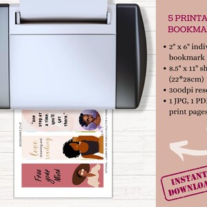 Black Women Printable Bookmark Set: Unique Designs (PDF, JPG, PNG) - Etsy